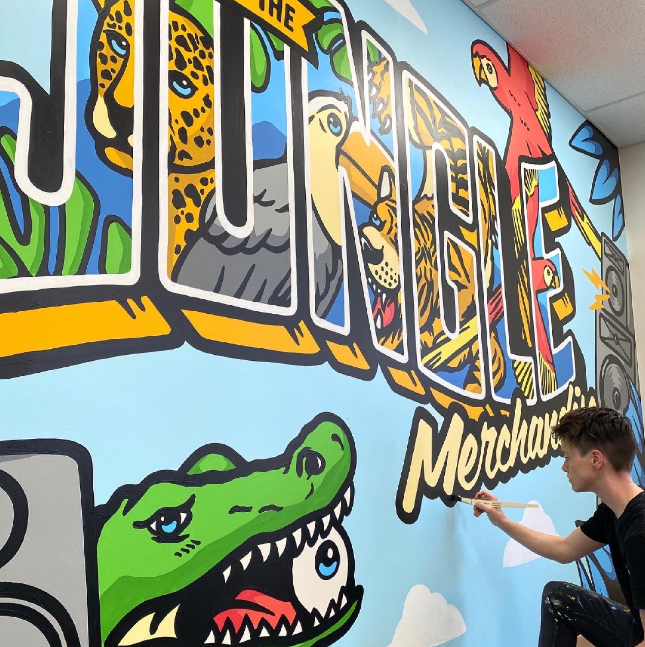 Jungle Merchandise Mural by Cara Jane Diffey in Sydney