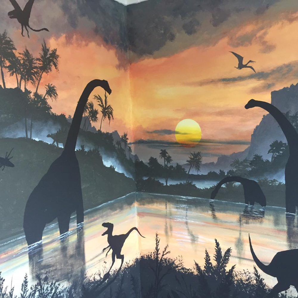 Dinosaur silhouettes by Brandon’s Murals in Stroud