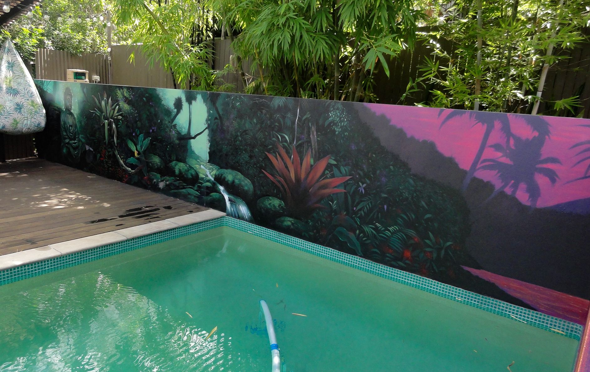 Bali inspired Pool Mural by Duncan in Brisbane