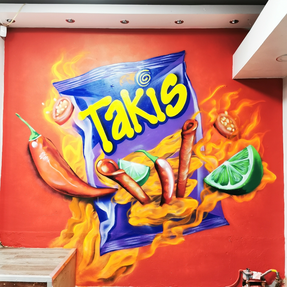 TAKIS for a sweet shop in Rochdale by Northern Mural Co. in England