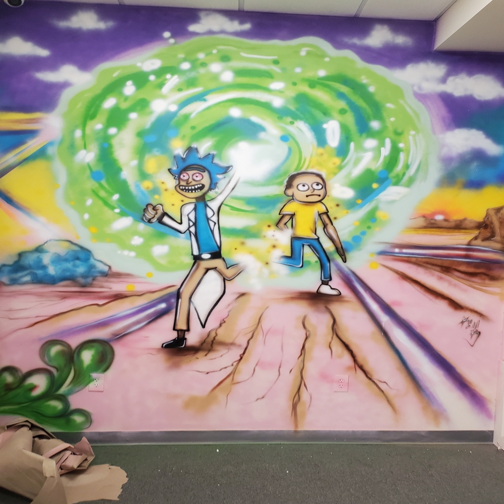 Mural Rick and Morty by Keni B in Los Angeles
