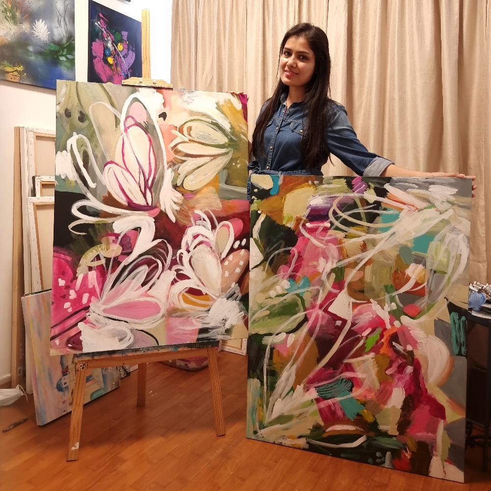 Abstract Paintings by Neha Dubey in Singapore