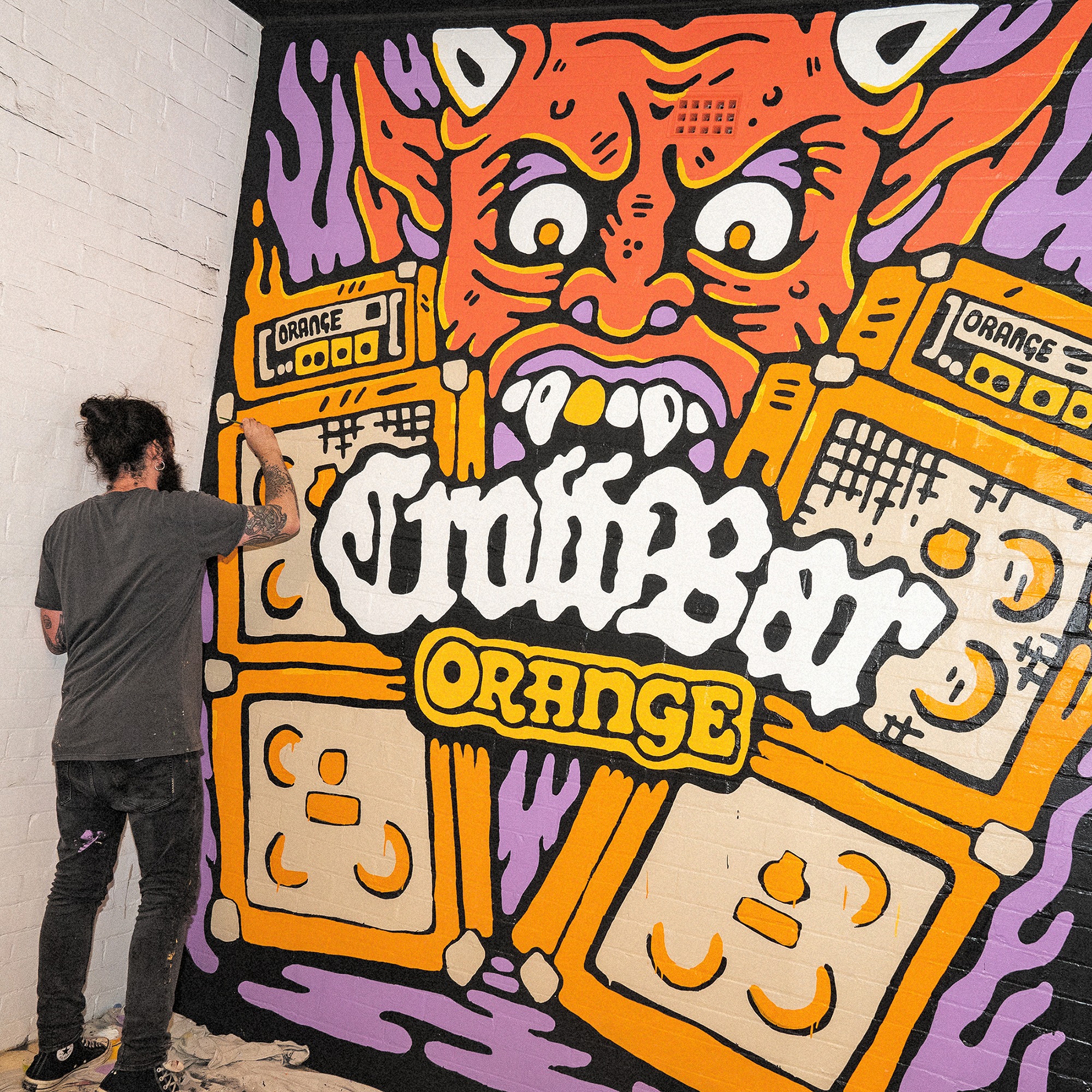 CROWBAR X ORANGE AMPS Mural Artwork by Sindy Sinn in Sydney