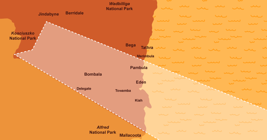 Yuin Monaro on a map