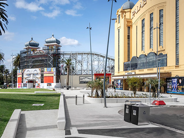 Custom-Made Concrete Seating Adorn the New Luna Park & Palais Theatre ...