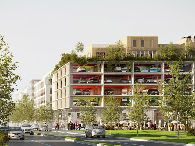 Car park with retail space and roof-top housing - Project | ODS