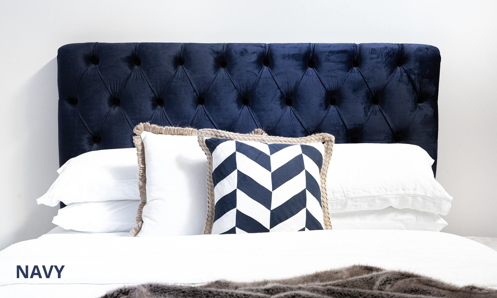 Container Door Ltd | Kingston Velvet Tufted Headboard - Navy #141