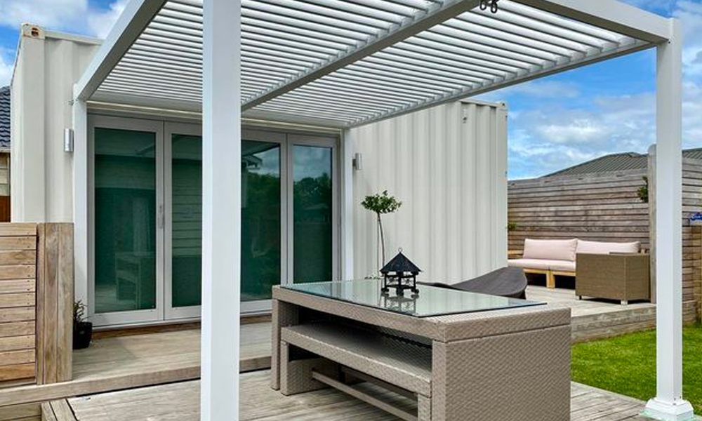 Container Door Ltd | Aluminium Pergola 294 x 394 - Matte White #90