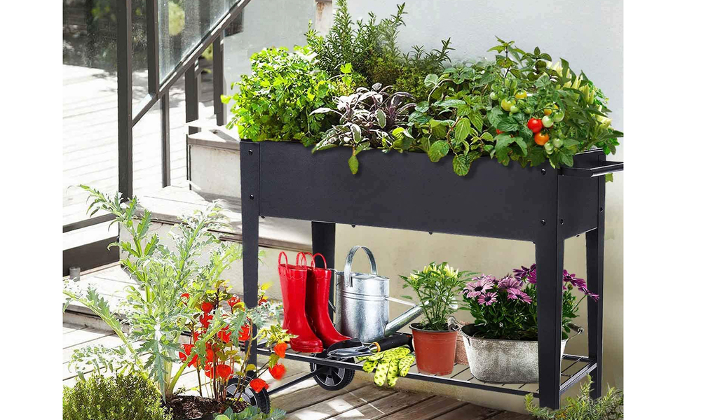 Container Door Ltd | Raised Planter Box with Wheels #1