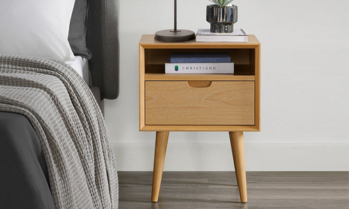 Container Door Ltd | Mia Oak Square Bedside Table