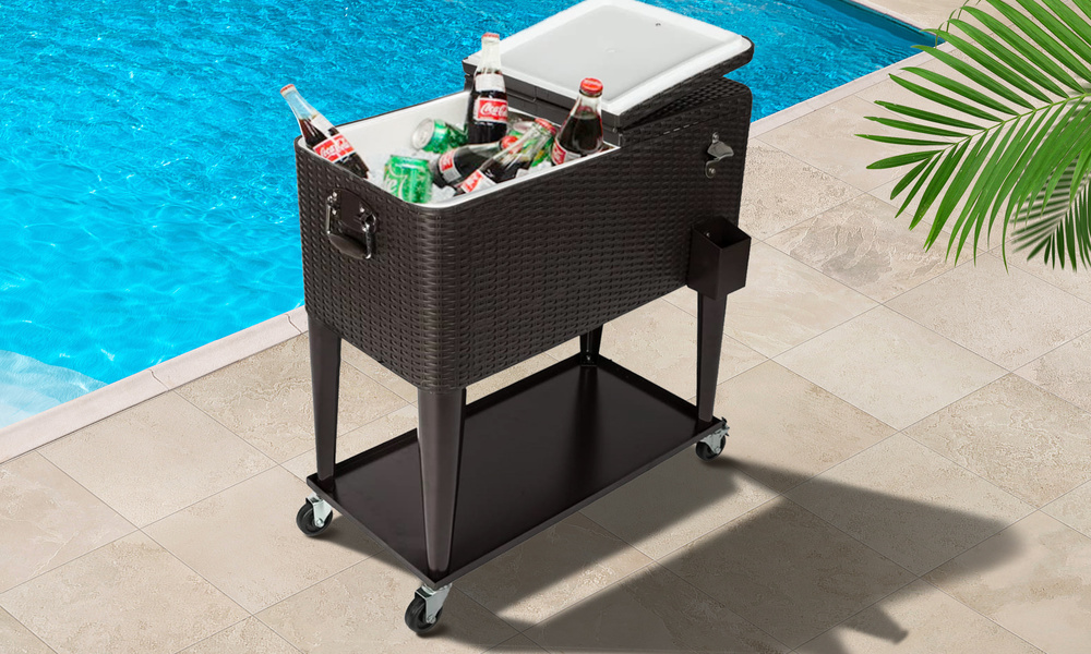 Container Door Ltd | Rattan Rolling Ice Cooler #1
