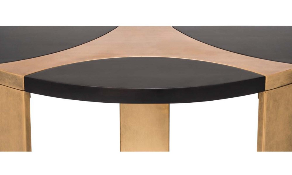 Container Door Ltd | Half Moon French Brass and Black Hallway Table