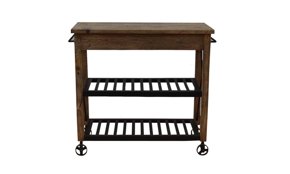 Container Door Ltd | Hardwood Butlers Trolley On Wheels