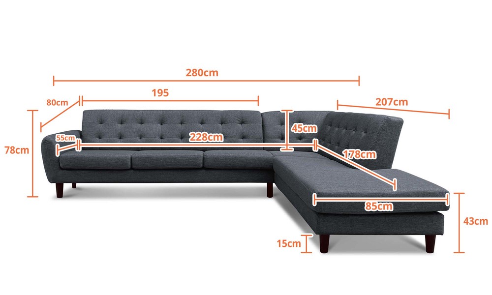 Container Door Ltd | Marian Corner Sofa Set - Black #2