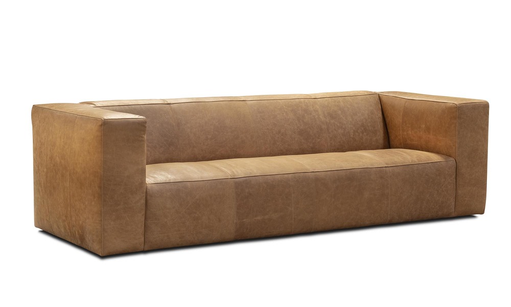 Container Door Ltd | Havana Cigar 4 Seater Leather Sofa