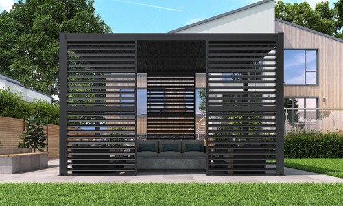 Container Door Ltd | Louvered Aluminium Pergola Side - 90cm - Matte