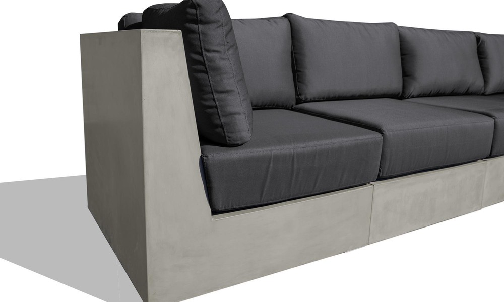 Container Door Ltd | Ren Concrete 5 Seater Sofa - Grey Squabs #5