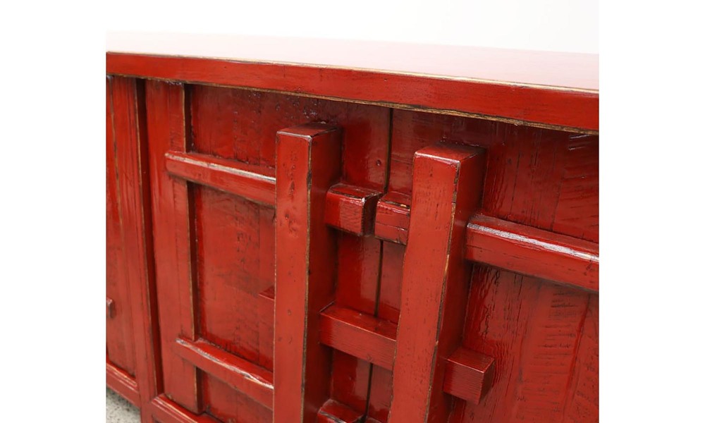 Container Door Ltd | Oakley Painted Buffet - Vintage Red