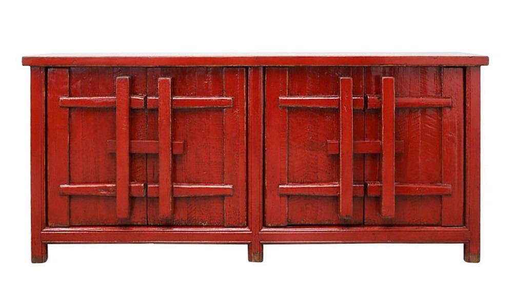 Container Door Ltd | Oakley Painted Buffet - Vintage Red