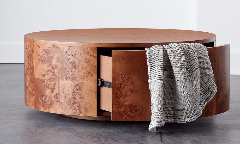 Container Door Ltd | Burl Rotating Coffee Table