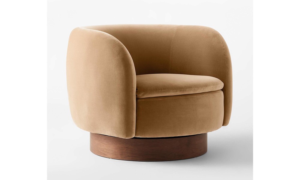 Container Door Ltd | Muir Velvet Swivel Chair