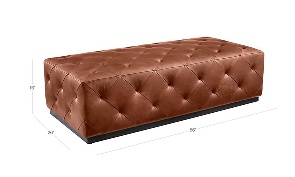 Container Door Ltd | Saddle Leather Tufted Ottoman