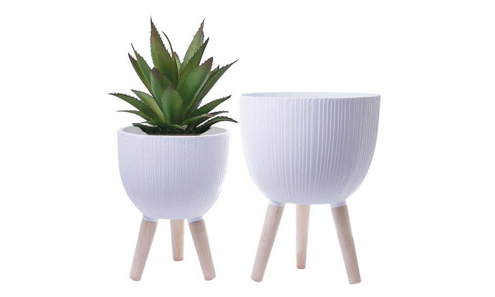 Container Door Ltd | White Planter Pots - Set of Two