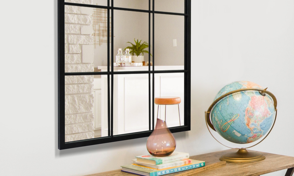 Container Door Ltd | Iron Frame Grid Mirror #1