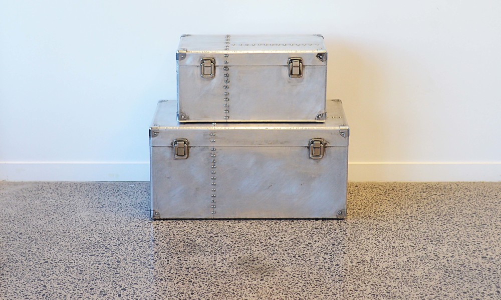 Container Door Ltd | Metallic Silver Rectangle Trunks (2 Set)