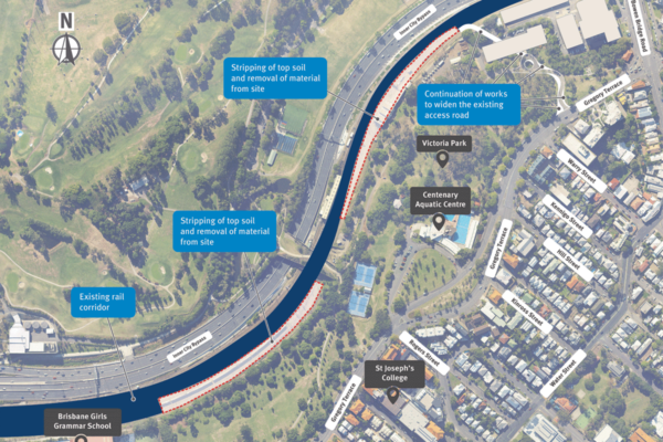 Exhibition & Mayne Yard Construction - Cross River Rail