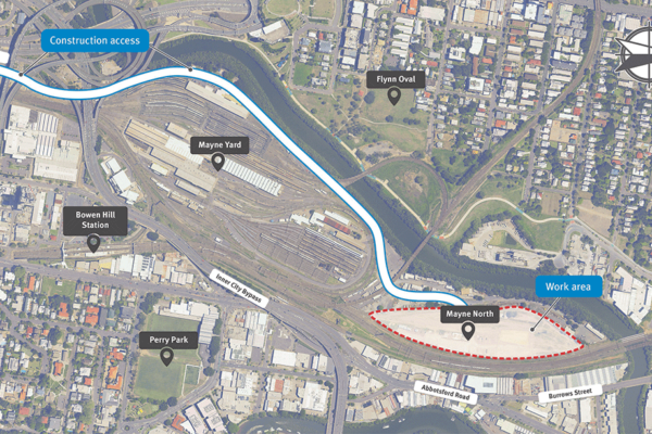 Exhibition & Mayne Yard Construction - Cross River Rail