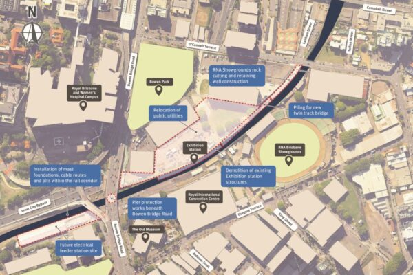 Exhibition & Mayne Yard Construction - Cross River Rail