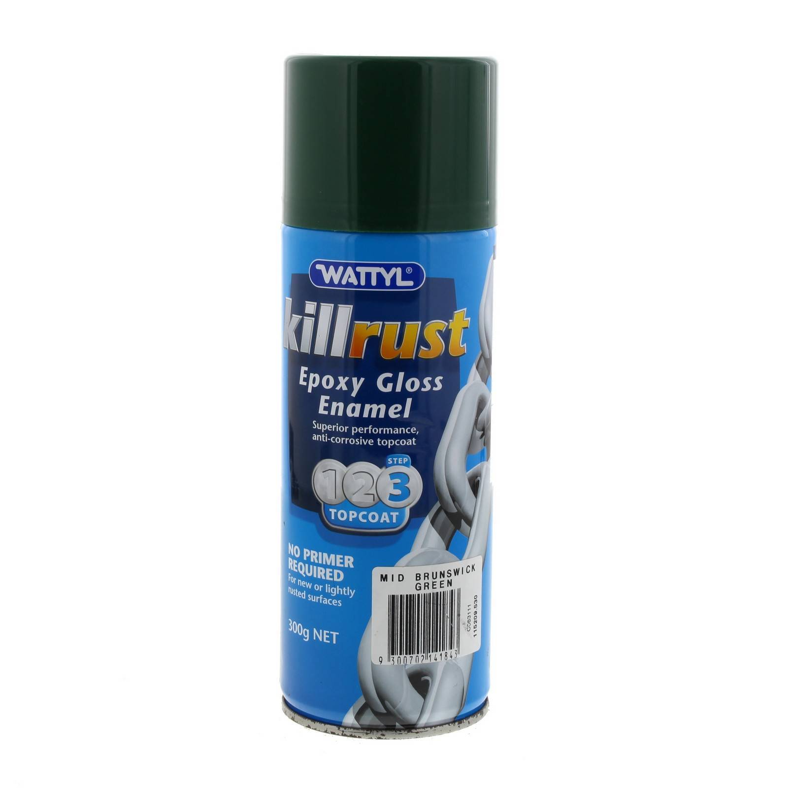 Killrust Gloss Enamel Mid Brunswick Green Aero Spray Paint Can 300g ...