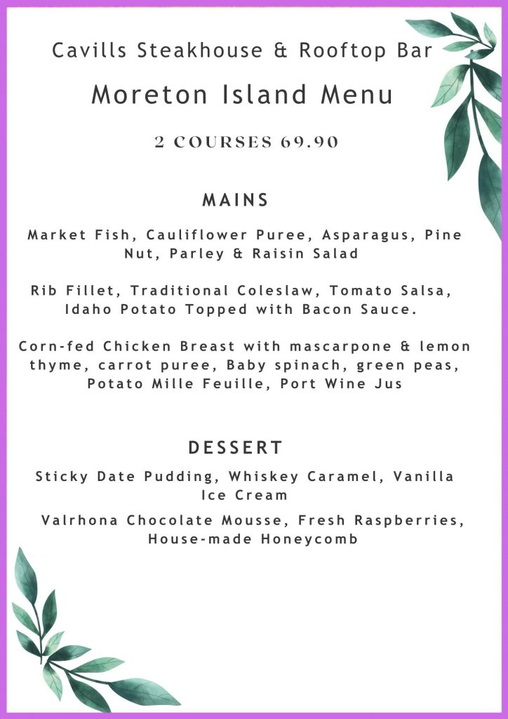 Function Menus | Cavills Steak House