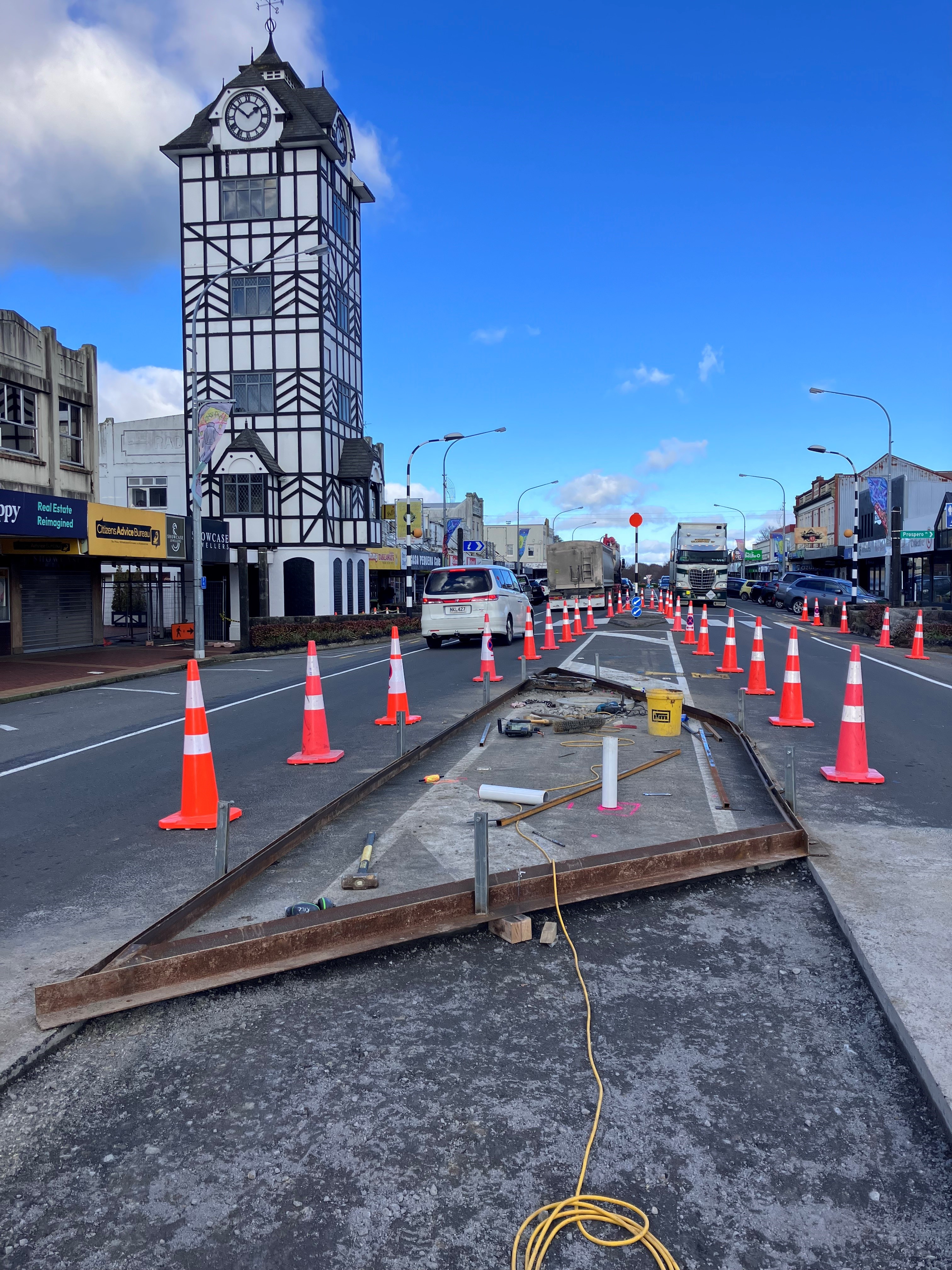 Construction on new centre island underway | New Pedestrian Crossings ...