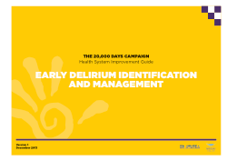 Early delirium identification and management. The 20,000 days campaign ...
