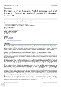 Development of an electronic alcohol screening and brief intervention ...