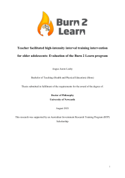 Item - Teacher facilitated high-intensity interval training ...