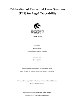 Item - Calibration of Terrestrial Laser Scanners (TLS) for legal ...