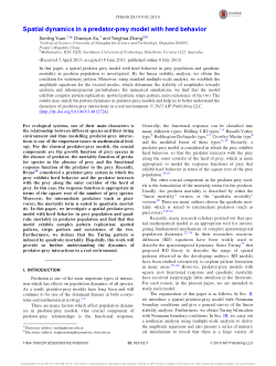 Item - Spatial dynamics in a predator-prey model with herd behavior ...
