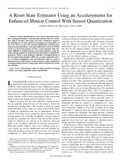 A Reset State Estimator Using an Accelerometer for Enhanced Motion Control With Sensor Quantization