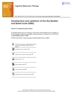 Item - Development and validation of the Shy Bladder and Bowel Scale ...