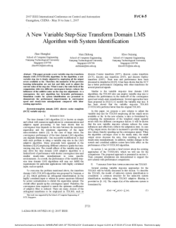 Item - A new variable step-size transform domain LMS algorithm with system identification ...