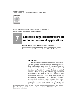 Bacteriophage biocontrol: food and environmental applications