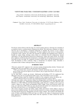 Venture failure: commonalities and causes