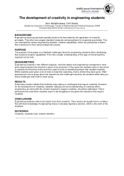 Item - The development of creativity in engineering students ...