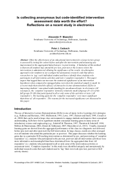 Is collecting anonymous but code-identified intervention assessment ...