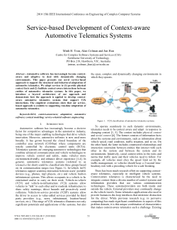 Service-based development of context-aware automotive telematics systems