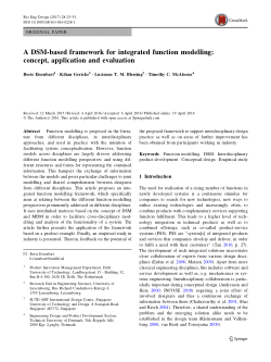 A DSM-based framework for integrated function modelling: concept, application and evaluation