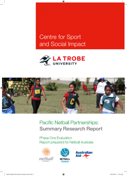 Item - Pacific Netball Partnerships: Summary Research Report ...